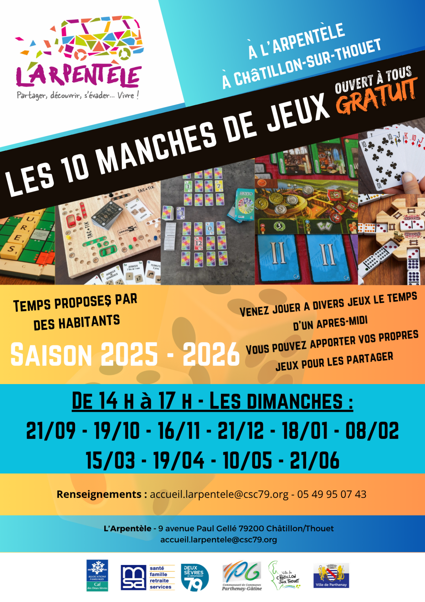 Les 10 manches de jeux Centre SocioCulturel Maison Pour Tous Châtillon ...
